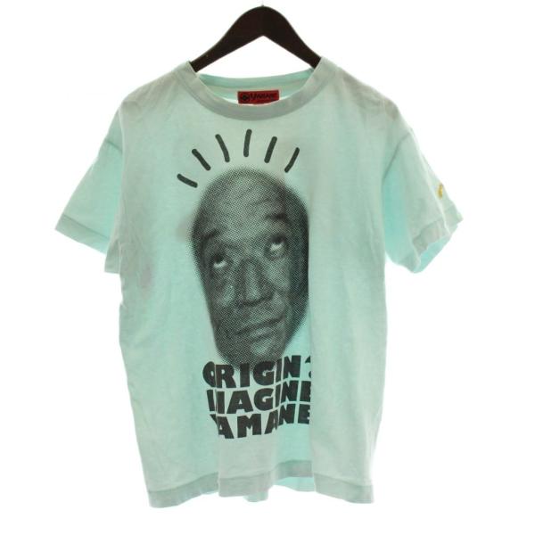 エヴィス EVISU Tシャツ 38 水色 半袖 プリント クルーネック /JP メンズ【ブランド】エヴィス EVISU【表記サイズ】38【実寸サイズ】肩幅：47cm　身幅：51cm　着丈：60cm　袖丈：16.5cm　　【素材】綿　【色】...