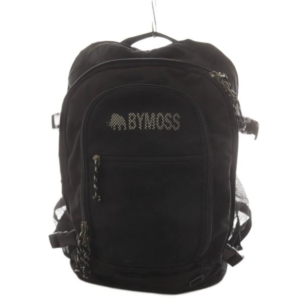 バイモス BYMOSS リュックサック デイバッグ ロゴ 黒 ブラック /AN32 メンズ【実寸サイズ】持ち手の長さ：約12cm　ヨコ：約29cm　タテ：約43cm　マチ：約18cm　ショルダーの長さ：約54〜77cm　　【色】黒 ブラック...