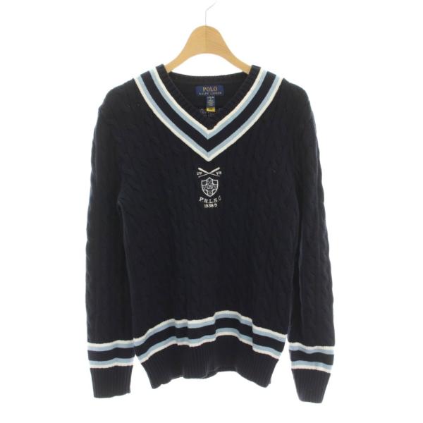 ポロ ラルフローレン POLO RALPH LAUREN セーター ケーブル ニット Vネック 長袖 L 14-16歳 紺 ネイビー /YM キッズ【ブランド】ポロ ラルフローレン POLO RALPH LAUREN【表記サイズ】L（14-...