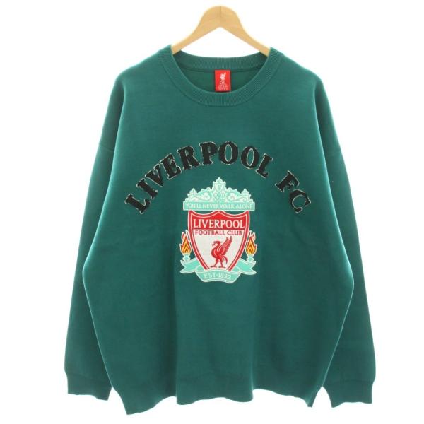 リバプールFC CHENILLE EMBROIDERYT KNIT スウェットニット セーター トレーナー 長袖 XL 緑 グリーン 25080361100030 /HN【表記サイズ】XL【実寸サイズ】身幅：65cm　着丈：69cm　ゆき丈...