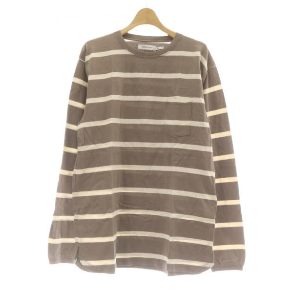 ノンネイティブ nonnative Tシャツ ロンT 2 ブラウン ホワイト ボーダー柄 長袖 ラウンドネック /AU メンズ【ブランド】ノンネイティブ nonnative【表記サイズ】2【実寸サイズ】肩幅：約47cm　身幅：約50cm　着...