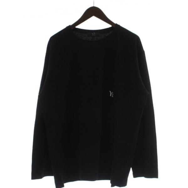 ワイズ Y's Tシャツ カットソー 4 黒 長袖 ワンポイント YK-T52-979 /GG レディース【ブランド】ワイズ Y's【表記サイズ】4【実寸サイズ】肩幅：51cm　身幅：59cm　着丈：73cm　袖丈：60.5cm　　【素材】...