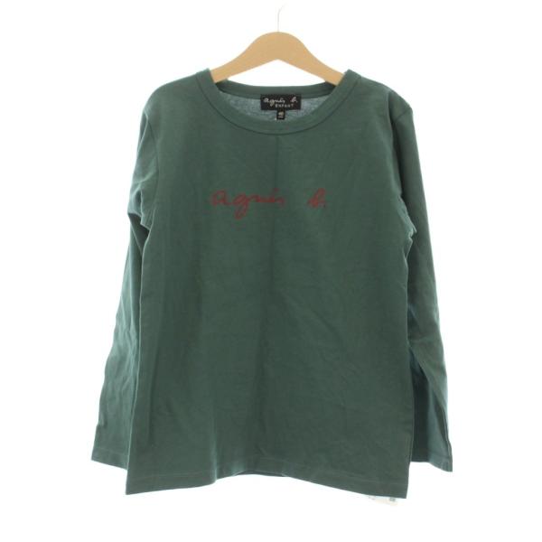 未使用品 アニエスベー agnes b. Tシャツ 子供服 10ans 男の子 緑 グリーン 長袖 ラウンドネック ロゴ刺繍 /LP キッズ【ブランド】アニエスベー agnes b.【表記サイズ】10ans【実寸サイズ】肩幅：33cm　身幅...