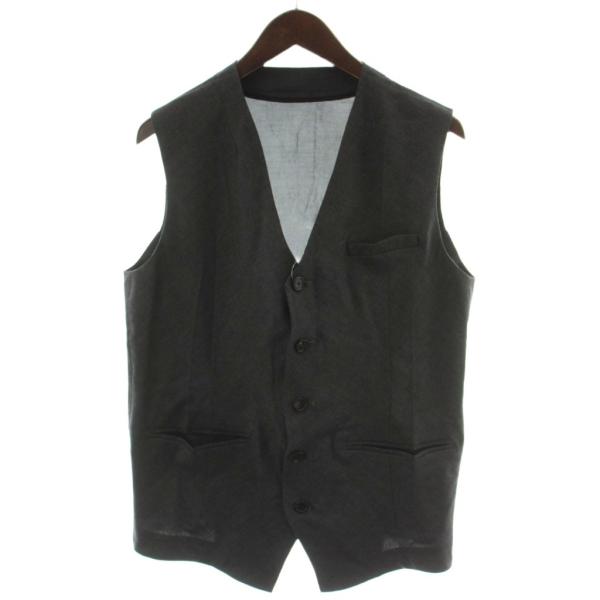 アンダーカバー UNDERCOVER LANGUID復刻 16SS ジレベスト 2 グレー 黒 ノースリーブ 切替デザイン UCQ4001 /GG メンズ【ブランド】アンダーカバー UNDERCOVER【表記サイズ】2【実寸サイズ】身幅：4...