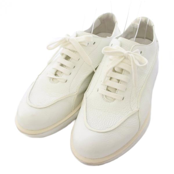 ジョルジオアルマーニ GIORGIO ARMANI レザースニーカー シューズ UK9 白 ホワイト X2C526 /TK メンズ【ブランド】ジョルジオアルマーニ GIORGIO ARMANI【表記サイズ】UK9【実寸サイズ】最大幅：11c...