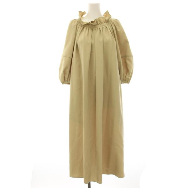 アドーア ADORE 24AW フルダルストレッチワンピース 七分袖 ミモレ ロング フリル 38 ベージュ 531-4240807 /HN レディース【ブランド】アドーア ADORE【表記サイズ】38【実寸サイズ】身幅：59cm　着丈：1...