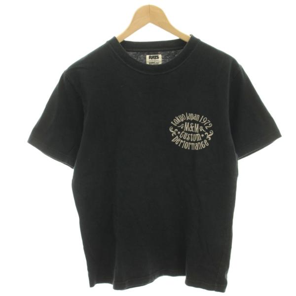 ラッツ RATS M&amp;M Tシャツ カットソー 半袖 ロゴプリント S 黒 ブラック /HN メンズ【ブランド】ラッツ RATS【表記サイズ】S【実寸サイズ】肩幅：42cm　身幅：46cm　着丈：60cm　袖丈：19cm　　【素材】...