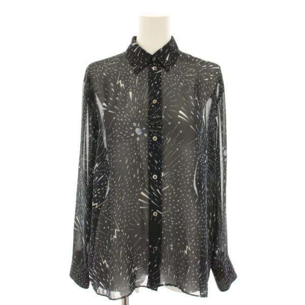 ポールスミス PAUL SMITH コメットストーム Comet Storm シャツ ブラウス 長袖 総柄 シアー 38 黒 ブラック 青 BLPSHW0914 レディース【ブランド】ポールスミス PAUL SMITH【表記サイズ】38B ...