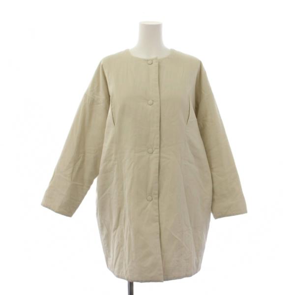 エヴァムエヴァ evam eva padding short coat ノーカラーコート ロング 中綿 1 アイボリー E213T165 /BM レディース【ブランド】エヴァムエヴァ evam eva【表記サイズ】1【実寸サイズ】身幅：61...
