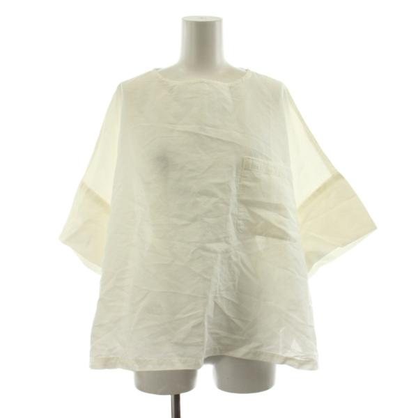 ネストローブ nest Robe コットンラミーブロードTブラウス Tシャツ 五分袖 F 白 ホワイト 01253-1127 /KU レディース【ブランド】ネストローブ nest Robe【表記サイズ】F【実寸サイズ】肩幅：73cm　身幅：...