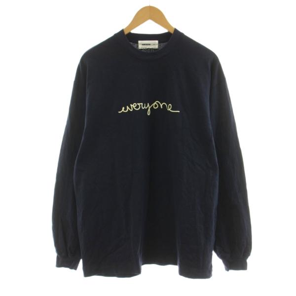 エブリワン everyone long Sleeve tee shirt Tシャツ カットソー 長袖 ロゴ プリント XL 紺 ネイビー EV23-CS10 /KU メンズ【表記サイズ】XL【実寸サイズ】肩幅：54cm　身幅：60cm　着丈...
