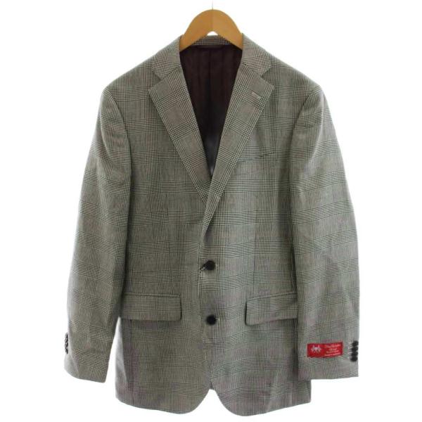 未使用品 アブラハム ムーン ABRAHAM MOON テーラードジャケット シングル チェック柄 180cm-6Drop グレー /AN48 メンズ【表記サイズ】180cm-6Drop【実寸サイズ】肩幅：約43cm　身幅：約52cm　着丈...