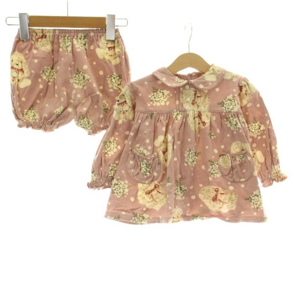 ベビーピンクハウス BABY PINK HOUSE 子ども服（女の子用） M(110) ピンク クマ柄 花柄 丸襟 長袖 P0506BG01D /DU キッズ【ブランド】ベビーピンクハウス BABY PINK HOUSE【表記サイズ】M(1...