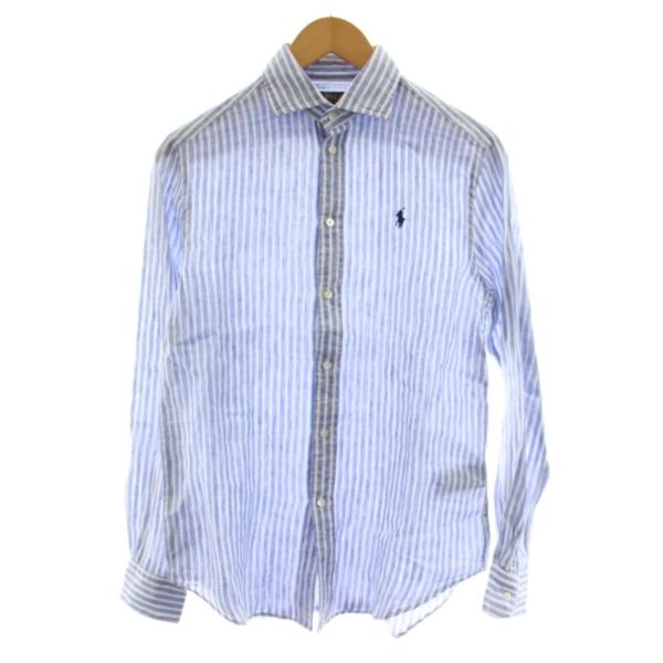 ポロ ラルフローレン RELAXED FIT カジュアルシャツ 長袖 ストライプ柄 麻 リネン100％ 4 青 ブルー 白 ホワイト 211660466001【ブランド】ポロ ラルフローレン POLO RALPH LAUREN【表記サイズ】...