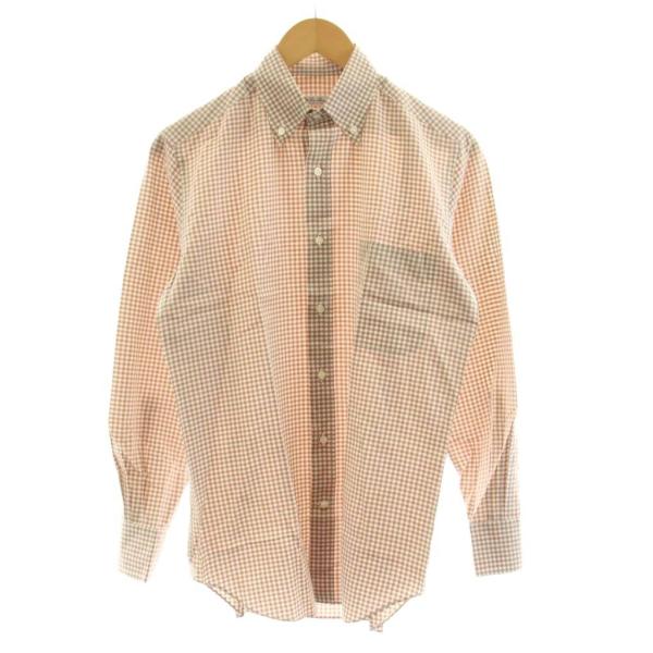 ロロピアーナ Loro Piana ボタンダウンシャツ カジュアルシャツ 長袖 チェック柄 シルク混 XS グレージュ ピンク MAB5579【ブランド】ロロピアーナ Loro Piana【表記サイズ】XS【実寸サイズ】肩幅：40cm　身幅...
