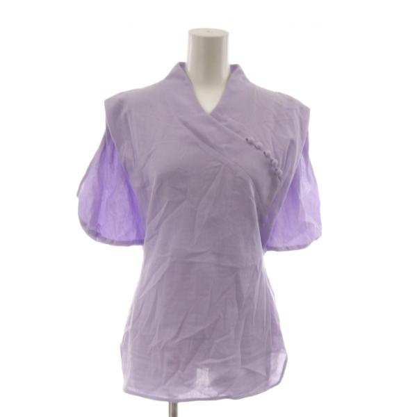 マメクロゴウチ Mame Kurogouchi 22SS Crepe Buttoned VNeck Top クレープボタンドVネックトップ シャツ ブラウス 1 紫 パープル 半袖【ブランド】マメクロゴウチ  Mame Kurogouchi...