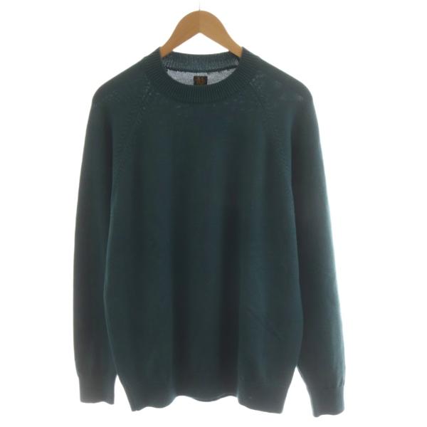 バトナー BATONER AGING WOOL RAGLAN SLEEVE CREW NECK ニット セーター 長袖 3 緑 グリーン MN-21FM-015 /AN40 メンズ【ブランド】バトナー BATONER【表記サイズ】3【実寸サ...