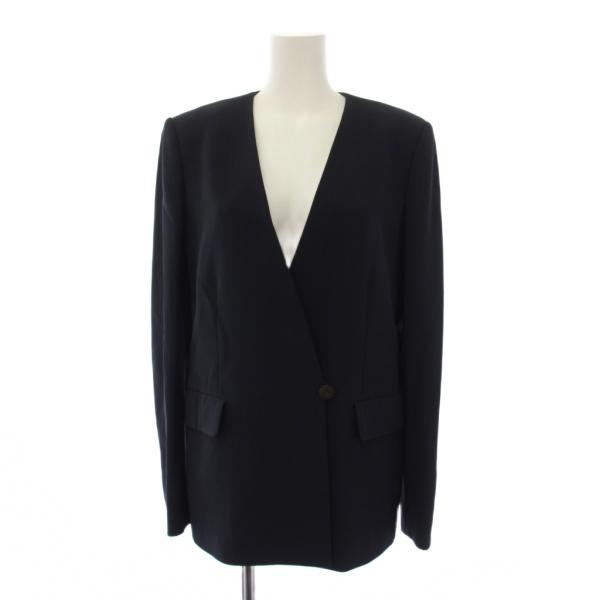 セオリーリュクス theory luxe 23SS LIVE2 BRITTA ノーカラージャケット 40 紺 03-3104111 /BM レディース【ブランド】セオリーリュクス theory luxe【表記サイズ】40【実寸サイズ】肩幅：...