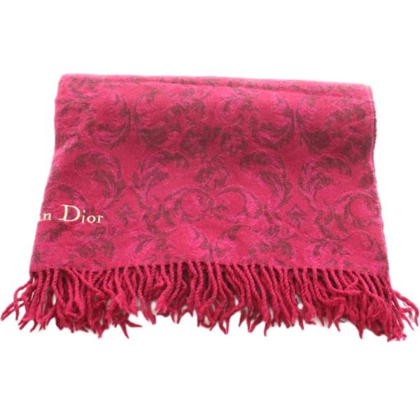 クリスチャンディオール Christian Dior ひざ掛け毛布 ブランケット フリンジ 総柄 ウール 80cm×130cm ピンク OLO 8300【ブランド】クリスチャンディオール Christian Dior【表記サイズ】80cm×...