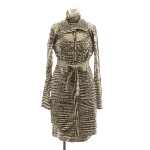 ミッソーニ 3点セット セットアップ アンサンブルニットカーディガン ニット 長袖 タイトスカート ひざ丈 総柄 ウール ベルト付【ブランド】ミッソーニ MISSONI【表記サイズ】カーディガン 40ニット 40スカート 38【実寸サイズ】...