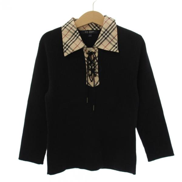 未使用品 バーバリー ロンドン BURBERRY LONDON ニット カットソー 長袖 ノバチェック 140A 黒 ベージュ /BM49 キッズ【ブランド】バーバリー ロンドン BURBERRY LONDON【表記サイズ】140A【実寸サ...