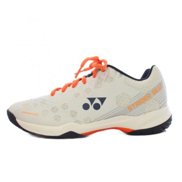 未使用品 ヨネックス YONEX パワークッションストライダービート バドミントンシューズ US9 白 ホワイト SHBSB1 /TK 16 メンズ【表記サイズ】US9【実寸サイズ】最大幅：10.5cm　アウトソール：29cm　　【色】白 ...