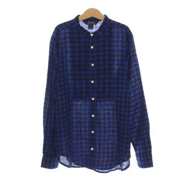 ポロ ラルフローレン POLO RALPH LAUREN シャツ 子ども服 男の子 14 青 ブルー 黒 ブラック チェック柄 バンドカラー 長袖 /LP キッズ【ブランド】ポロ ラルフローレン POLO RALPH LAUREN【表記サイ...