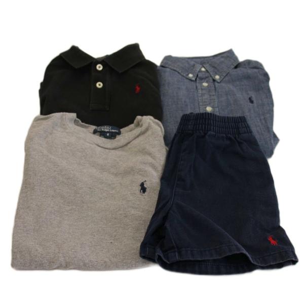 ポロ ラルフローレン POLO RALPH LAUREN 4枚セット ポロシャツ カジュアルシャツ Tシャツ ハーフパンツ ショートパンツ 6 5 2/2T 黒【ブランド】ポロ ラルフローレン POLO RALPH LAUREN【表記サイズ...