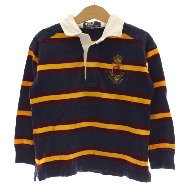ポロ バイ ラルフローレン Polo by Ralph Lauren 長袖ポロシャツ 子ども服（男の子用） 110 紺 茶 黄 ボーダー柄 長袖 /GG キッズ【ブランド】ポロ バイ ラルフローレン Polo by Ralph Lauren...
