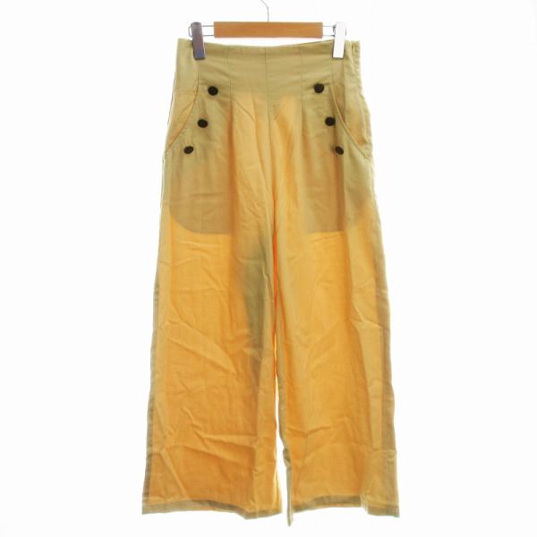 アースミュージック&amp;エコロジー EARTH MUSIC &amp; ECOLOGY スラックスパンツ ワイド ボタン装飾 M 黄 イエロー /RK レディース【ブランド】アースミュージック&amp;エコロジー EARTH MUSIC...