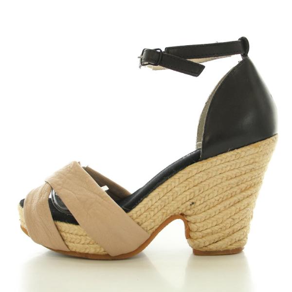 コレクションプリヴェ collection PRIVEE? エスパドリーユサンダル ストラップ 36 22.5cm ピンクベージュ /☆K レディース【表記サイズ】36（22.5cm）【実寸サイズ】ヒールの高さ：9.5cm　最大幅：7cm　...