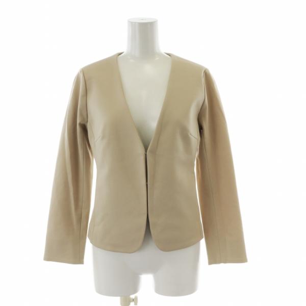 タルボット TALBOTS ノーカラージャケット ノーベント 2 S ベージュ /XK ■GY99 レディース【ブランド】タルボット TALBOTS【表記サイズ】2(サイズS相当)【実寸サイズ】肩幅：約33cm　身幅：約40cm　着丈：約4...