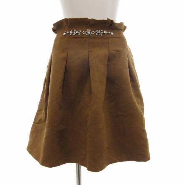 アズノウアズ as know as フレアスカート ひざ丈 イージー タック ビジュー F 茶 ブラウン /TN 1024 ■MG レディース【ブランド】アズノウアズ as know as【表記サイズ】F【実寸サイズ】ウエスト：約68cm　...