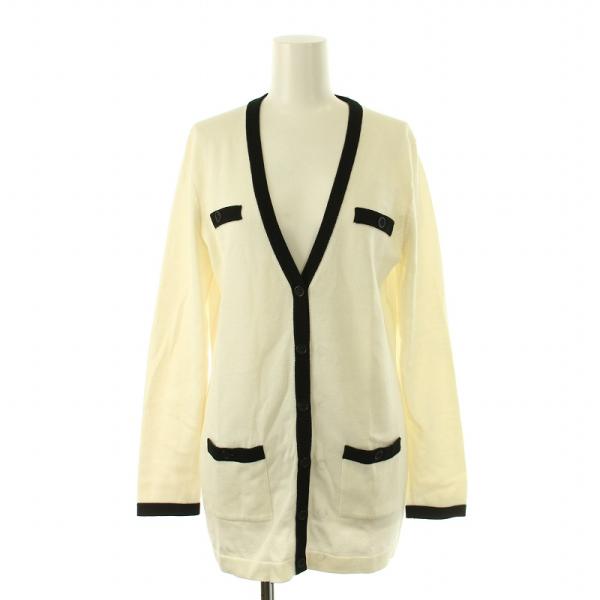 ネミカ NEMIKA by Leilian カーディガン コットンシルク ライン 長袖 1 S 白 ホワイト /DK ▲H レディース【表記サイズ】1 (S相当)実寸サイズも合わせてご参照ください。【実寸サイズ】肩幅：約37cm　身幅：約4...