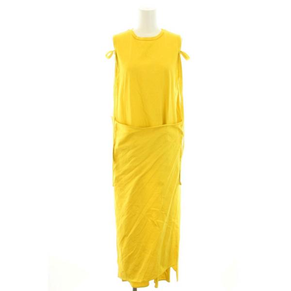 リト Rito ワンピース ロング ノースリーブ スリット 麻 リネン混 38 M 黄 イエロー /DK ■GY30 ■PN レディース【表記サイズ】38（日本サイズM相当）【実寸サイズ】身幅：約45cm　総丈：約115cm　スリット約74...