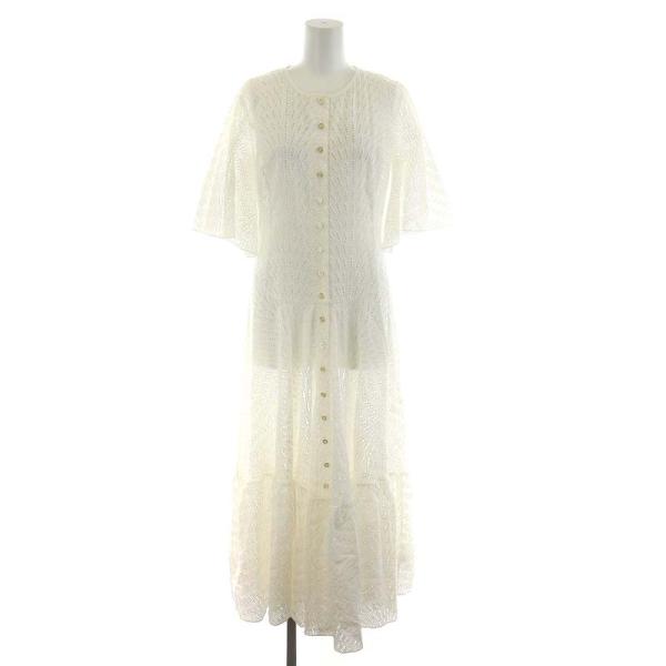 未使用品 アーウィン ガーデン Irwin Garden ワンピース 半袖 マキシ ロング 36 S 白 ホワイト /DK ■PN レディース【表記サイズ】36(日本表記S相当)【実寸サイズ】肩幅：約36cm　身幅：約45cm　袖丈：約32...