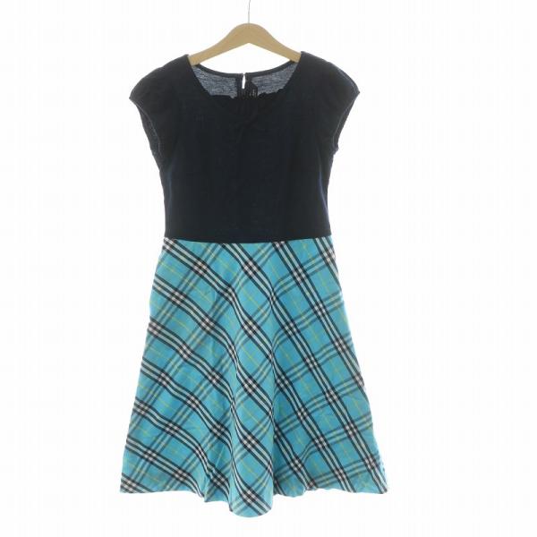 バーバリー ロンドン フレアワンピース 子供服 ジュニア 膝丈 半袖 チェック 140A ネイビー ライトブルー BM154-460-24【ブランド】バーバリー ロンドン BURBERRY LONDON【表記サイズ】140A【実寸サイズ】肩...