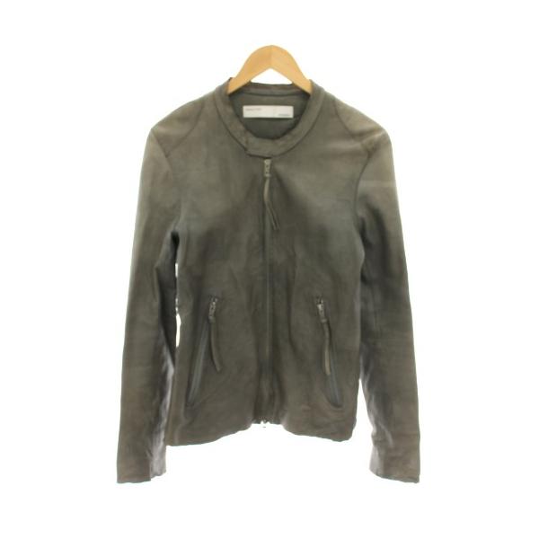 センシュアルエフエムエイチ sensual FMH レザージャケット 革ジャン ラムレザー アウター 1 グレー /YT ▲H ■MA メンズ【表記サイズ】F-B 46P 46I 46UK 36USA XSJAPAN 1【実寸サイズ】肩幅：...