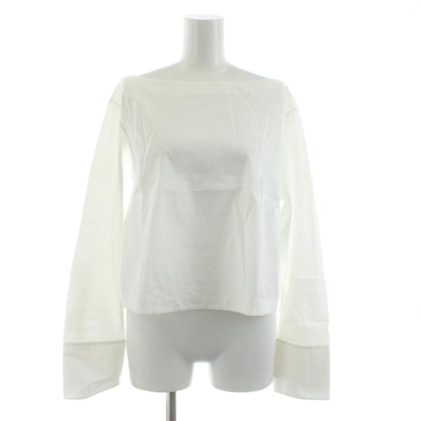 セオリー Theory 24SS COTTON SHIRTING BOAT NK VOL SH ブラウス プルオーバー 長袖 ボートネック M 白 ホワイト 01-4108211【ブランド】セオリー Theory【表記サイズ】M【実寸サイズ...