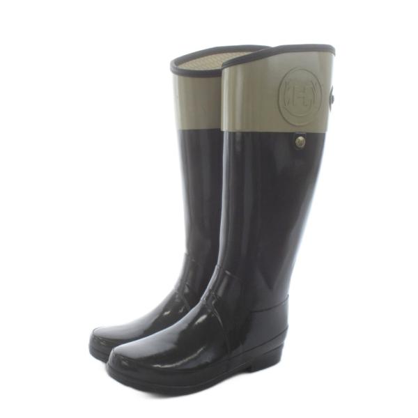 ハンター HUNTER REGENT CARLYLE リージェント カーライル レインブーツ 長靴 ロング ロゴ UK4 黒 ブラック ベージュ W24144【ブランド】ハンター HUNTER【表記サイズ】UK4【実寸サイズ】筒周り：35c...