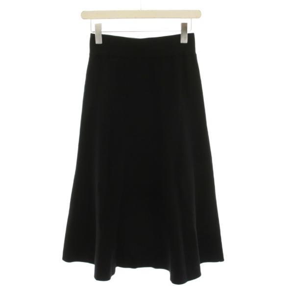 セオリーリュクス theory luxe GLOSSY VISCOSE VENIA ニットスカート 38 黒 ブラック 無地 フレア ロング 03-7407753-050-038 /YM ▲H【ブランド】セオリーリュクス theory lu...