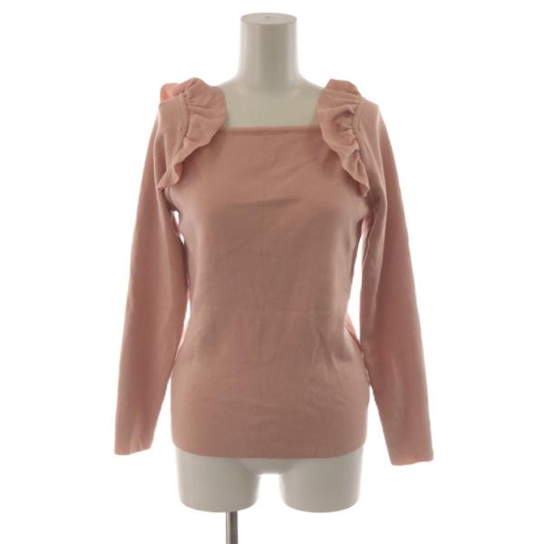 チェスティ Chesty ニット セーター F ピンク 長袖 スクエアネック フリル /AN58 ■MA レディース【ブランド】チェスティ Chesty【表記サイズ】F【実寸サイズ】肩幅：約28cm　身幅：約36cm　着丈：約51.5cm　...