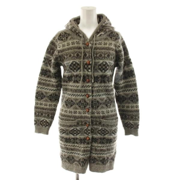 ジャミーソンズ jamieson's カーディガン ロング丈 総柄 ウール グレー /AN72 ■MA レディース【ブランド】ジャミーソンズ jamieson's【表記サイズ】サイズ表記なし(実寸サイズをご参考ください。)【実寸サイズ】肩幅...