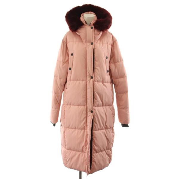 未使用品 デシグアル Desigual パッド入り長オーバーコート 中綿 フード ファー アウター L ピンク 20WWEW38 /AN16 ■MA レディース【ブランド】デシグアル Desigual【表記サイズ】L【実寸サイズ】肩幅：約4...