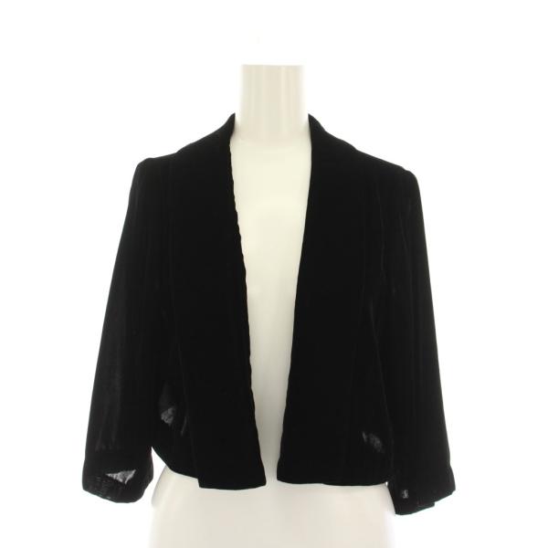 東京ソワール COCCOLUSSI カーディガン ボレロ ベロア 七分袖 13 黒 /YM ■MA レディース【表記サイズ】13【実寸サイズ】肩幅：40cm　身幅：48cm　着丈：38cm　袖丈：38cm　　【素材】ポリエステル100%【色...
