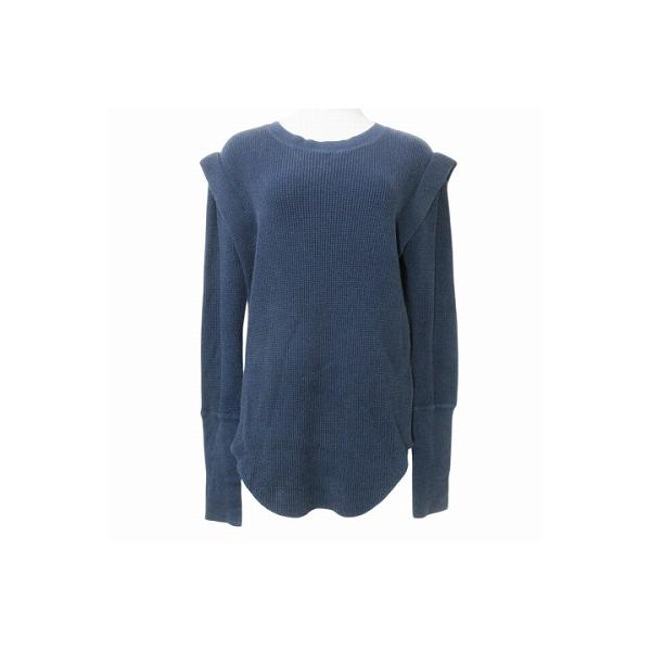 ウーア Uhr 21AW Shoulder Tuck Waffle LongTee ショルダータックロングスリーブカットソー サーマル 長袖 紺 ネイビー フリーサイズ IBO70【表記サイズ】フリー【実寸サイズ】肩幅：47cm　身幅：48...