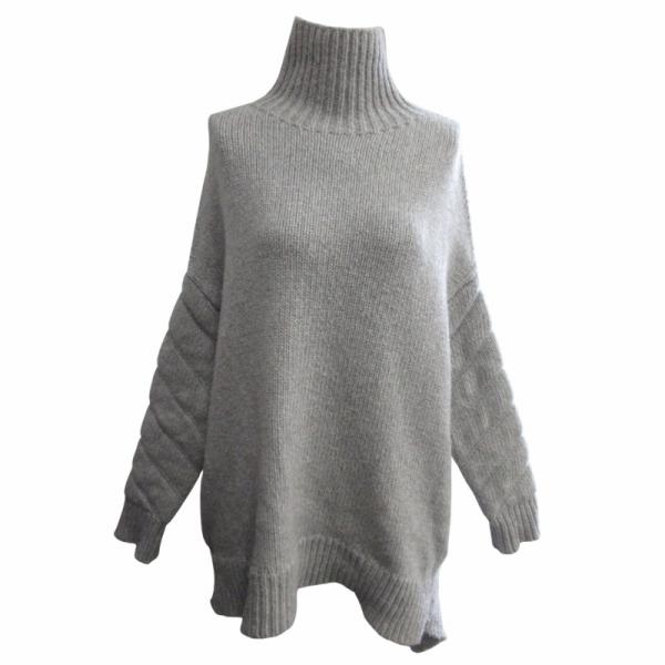 アレキサンダーワン ALEXANDER WANG Chunky Zip Back Pullover タートルネック ニット 変形ジップ セーター 長袖 グレー XS【ブランド】アレキサンダーワン ALEXANDER WANG【表記サイズ】X...