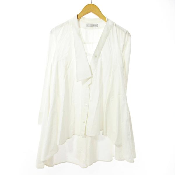 パルマー ハーディング palmer//harding チュニックシャツ 長袖 フレア 変形 38 白 0815 レディース【表記サイズ】38【実寸サイズ】肩幅：約40cm　身幅：約52cm　袖丈：約56cm　着丈：約76cm　　【素材】コ...