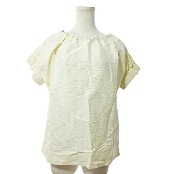 ナタン ベルギー NATAN BELGIUM 美品 ブラウス シャツ 半袖 プルオーバー コットン 麻混 シルク混 ビームス取り扱い 38 オフホワイト【表記サイズ】38【実寸サイズ】身幅：約53cm　着丈：約58cm　ゆき丈：約37cm　...