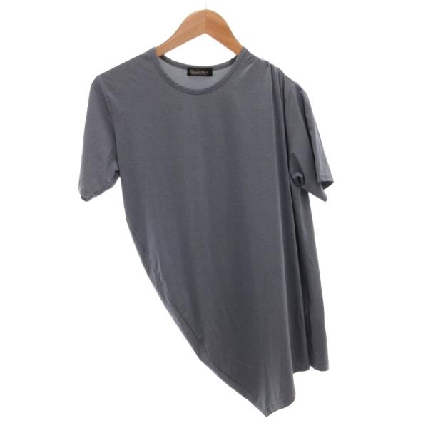 トルネードマート TORNADO MART Tシャツ カットソー 半袖 M グレー ドレープ 変形 ストレッチ 光沢 /FF ■YHS4 メンズ【ブランド】トルネードマート TORNADO MART【表記サイズ】M【実寸サイズ】肩幅：38c...
